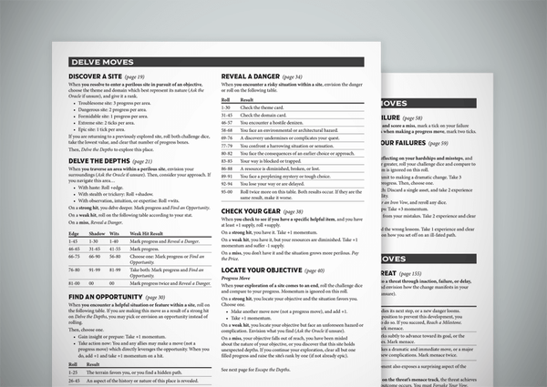 Ironsworn: Delve - Move Reference Sheets – Tomkin Press